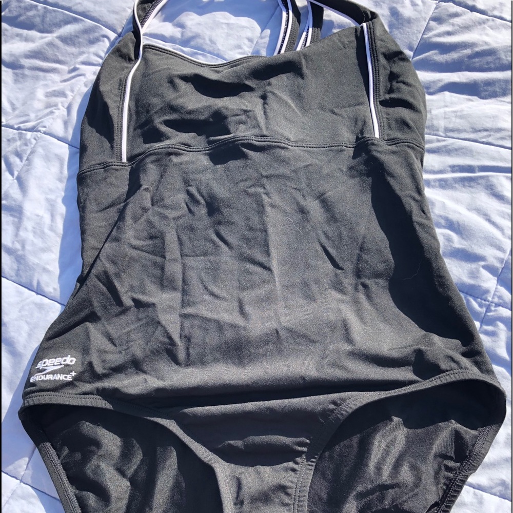 Speedo Endurance Black And White One Piece 12 - Gem